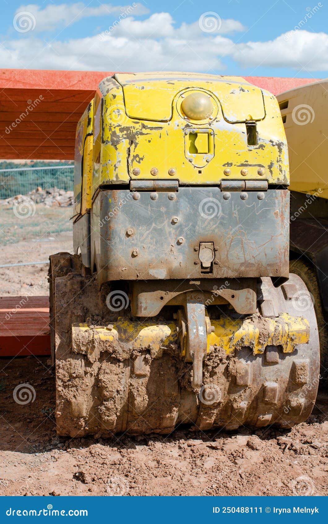 Close Up of Remote Controlled Trench Compactor on Construction Site ...