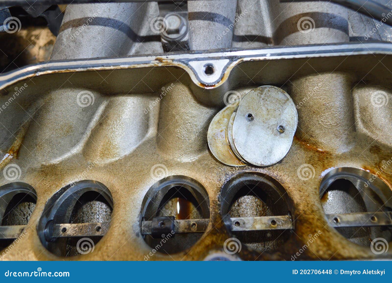 Close-up of the Removed Intake Manifold of a Car Engine Stock Photo ...