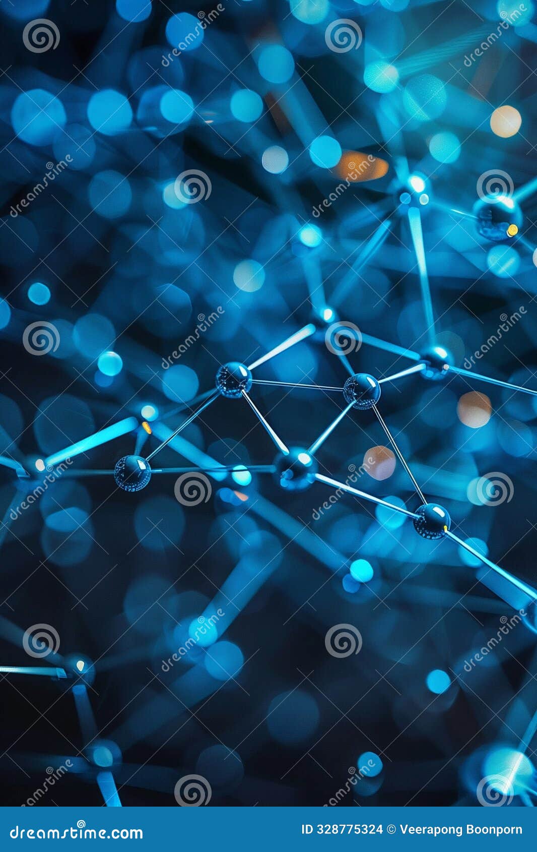 Close-up Render of Cloud Computing Nodes and Connections Stock ...