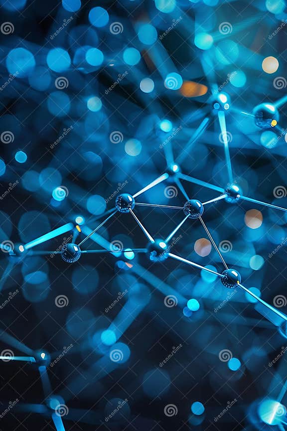 Close-up Render of Cloud Computing Nodes and Connections Stock ...