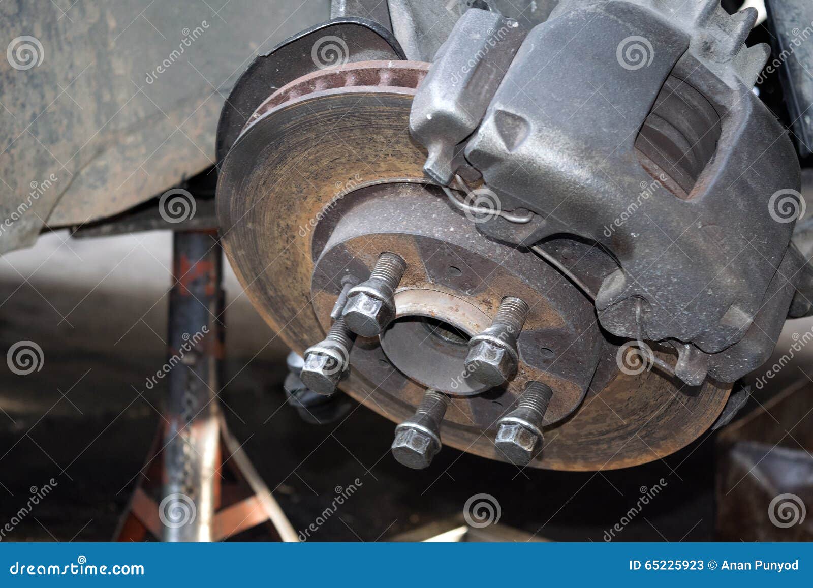 Close Up Repair of Chassis Wheel Stock Image - Image of suspension ...