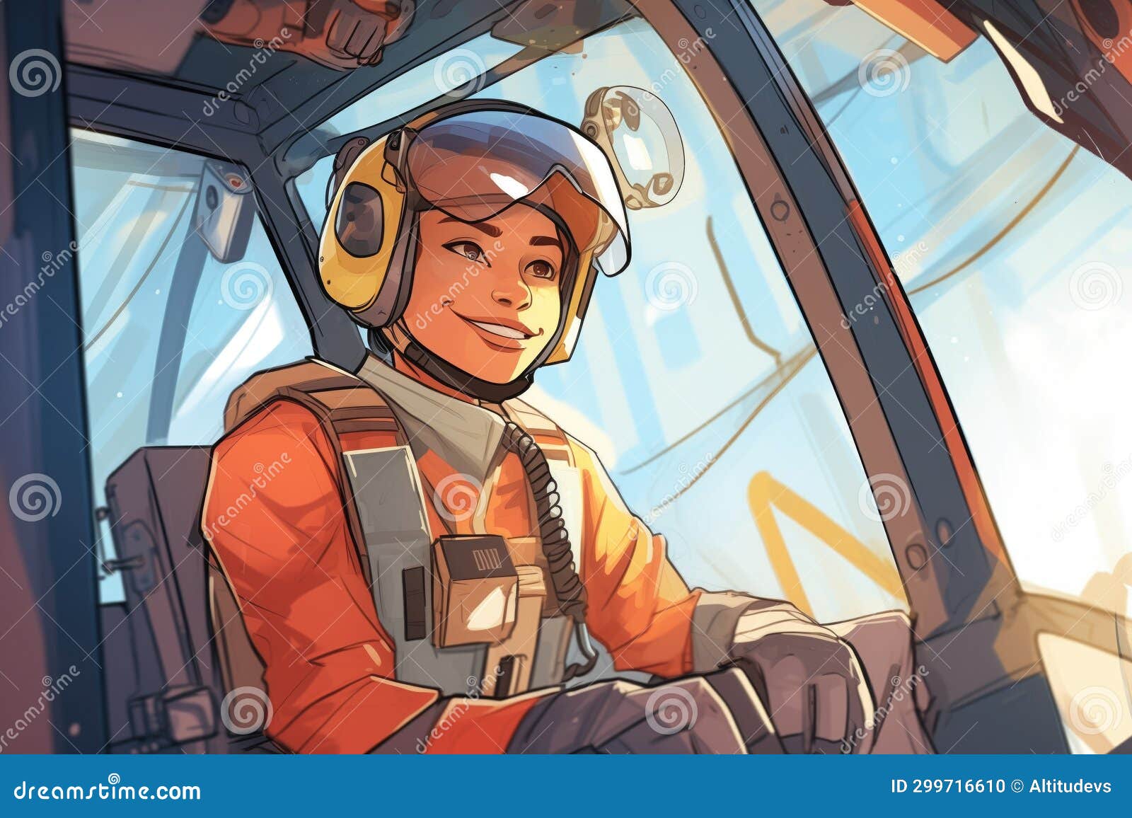 Close Up of Rescue Helicopter Pilot Inside the Cockpit Stock Photo ...