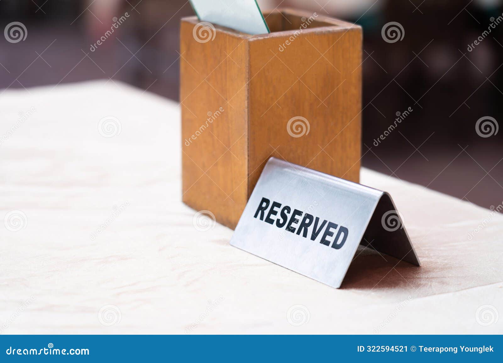 Close-up of Reserved Sign on Table Restaurant Reservation Service Stock ...