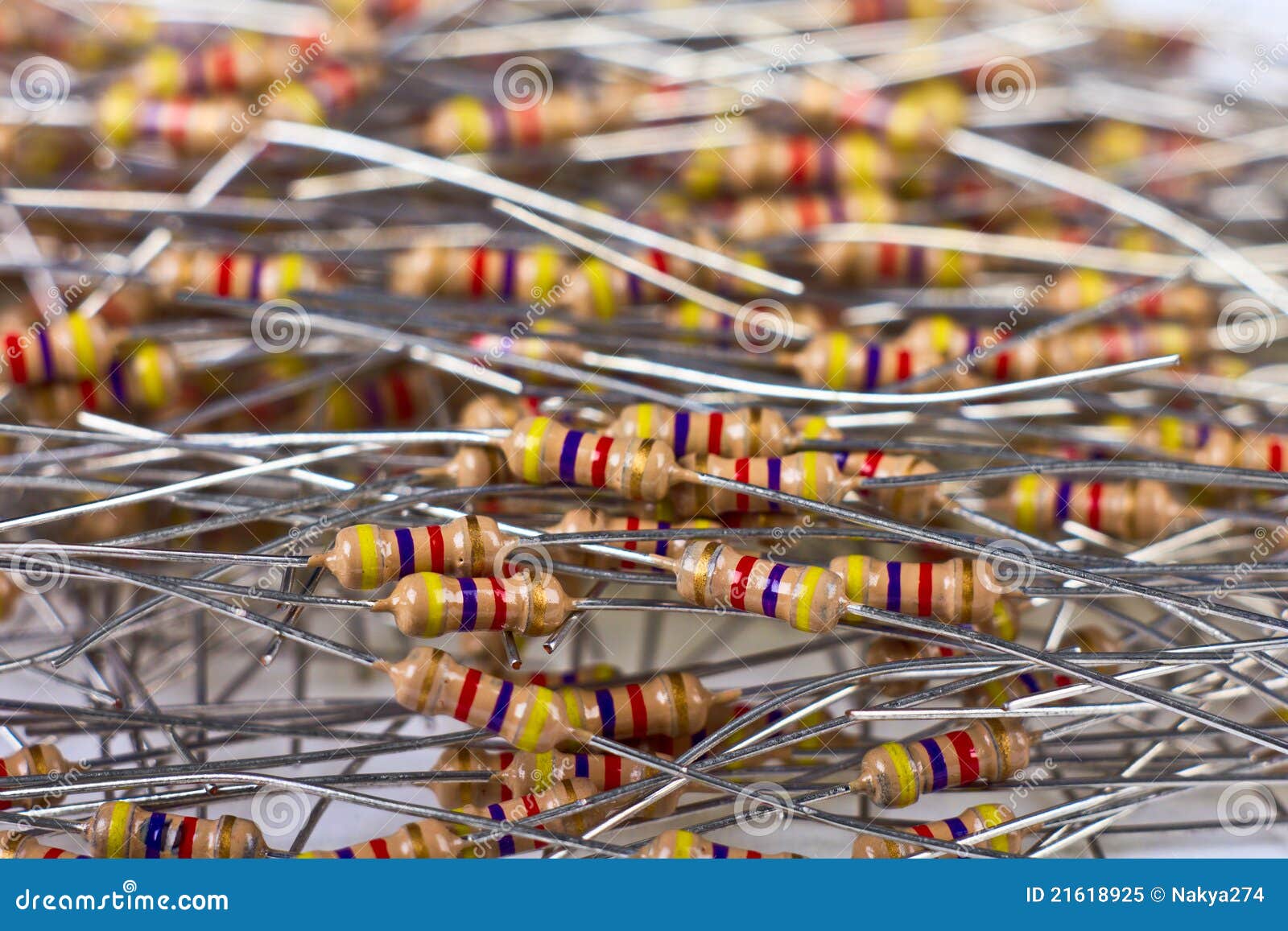 Close-up resistors. stock image. Image of voltage, macro - 21618925
