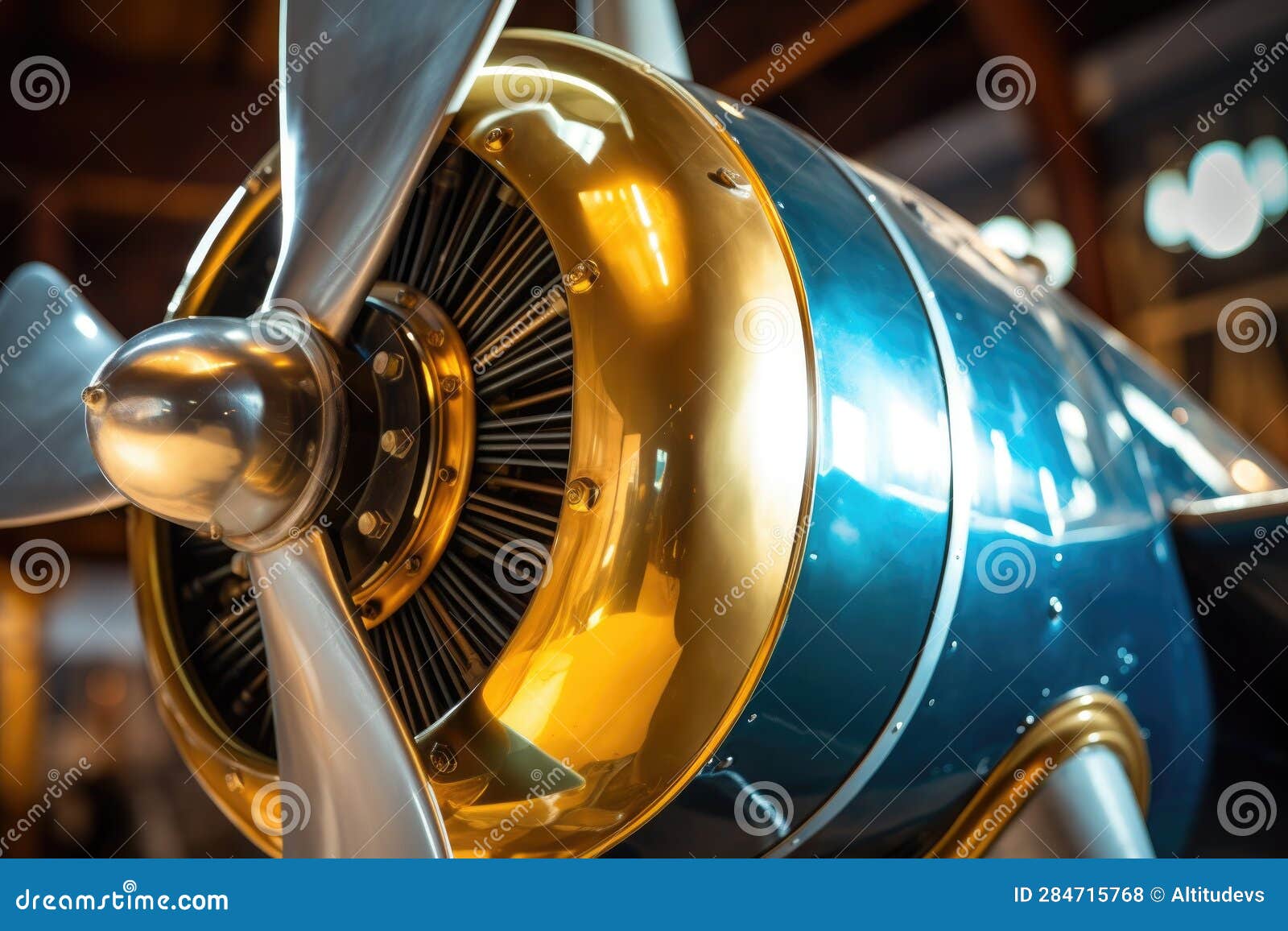 Close-up of a Restored Vintage Airplane Propeller Stock Photo - Image ...