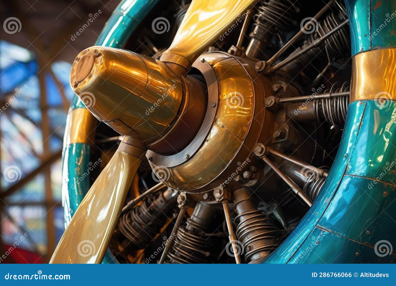 Close-up of a Restored Vintage Airplane Propeller Stock Photo - Image ...