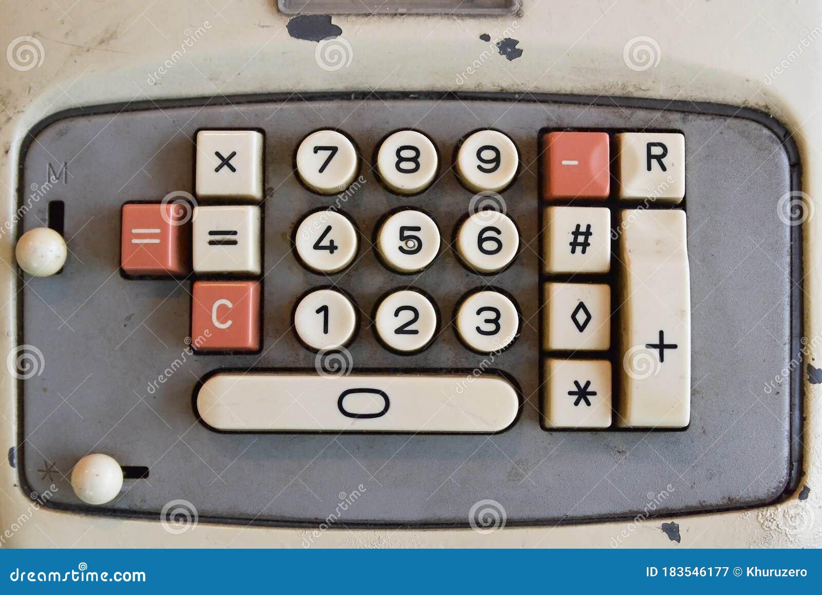 Close Up of Retro Calculator Stock Image - Image of office, closeup ...