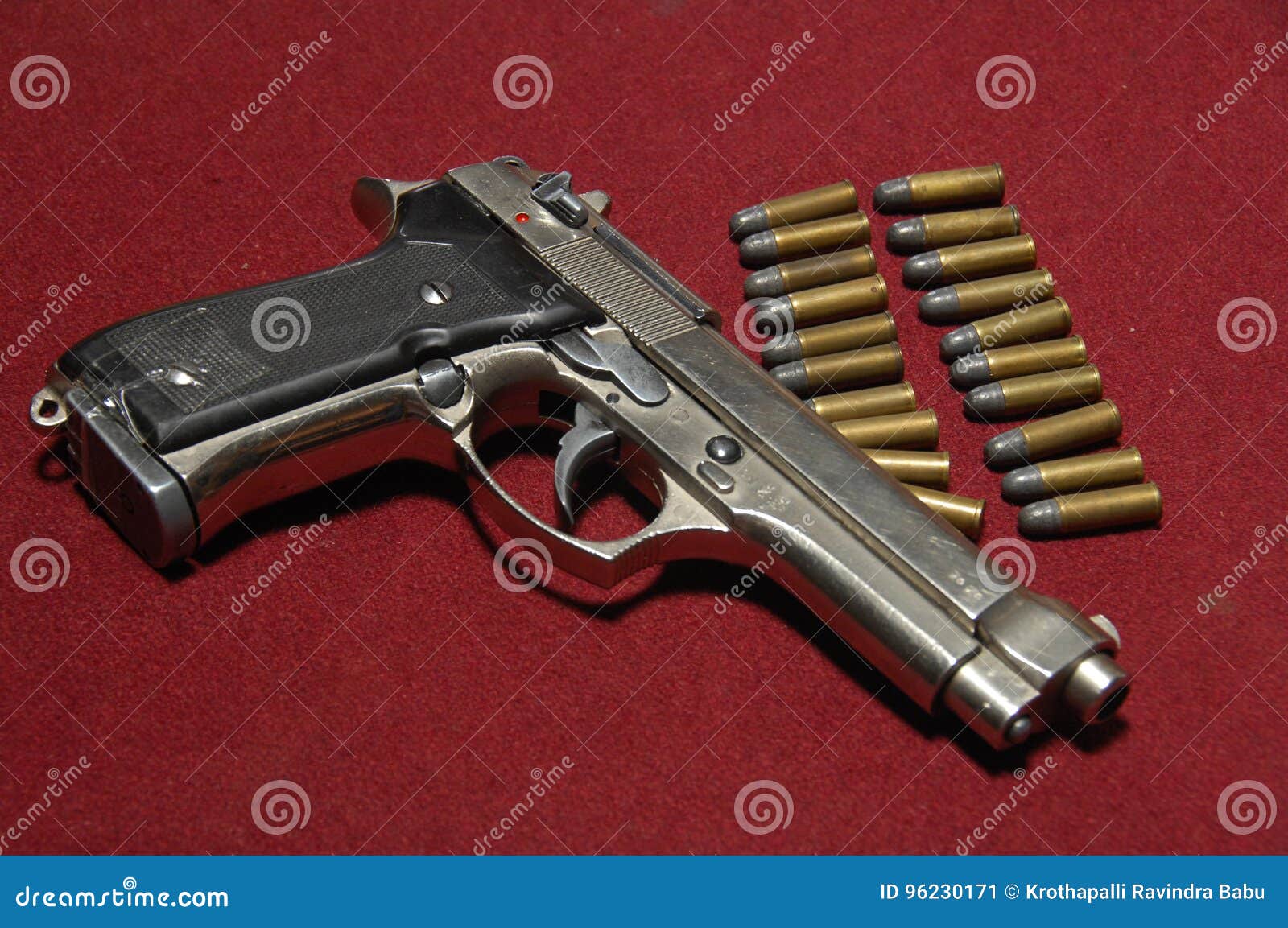 Close up of the revolver stock image. Image of service - 96230171