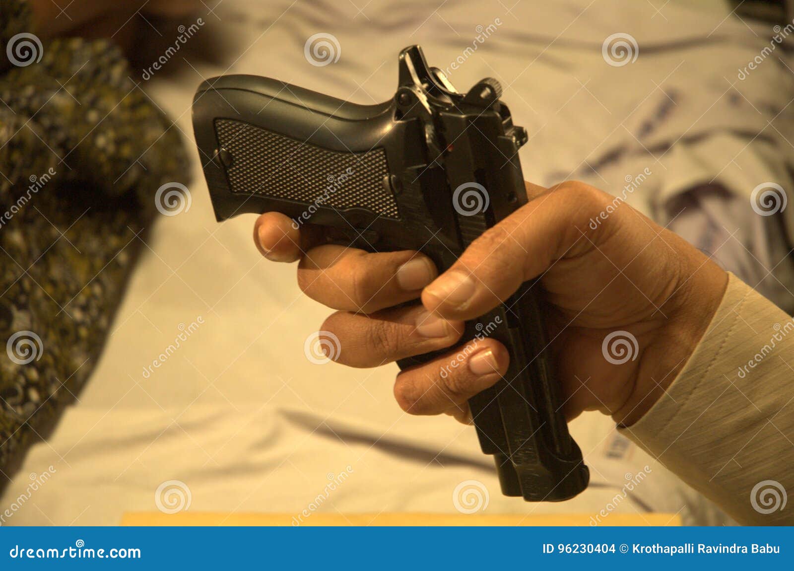 Close up of the revolver stock photo. Image of knife - 96230404