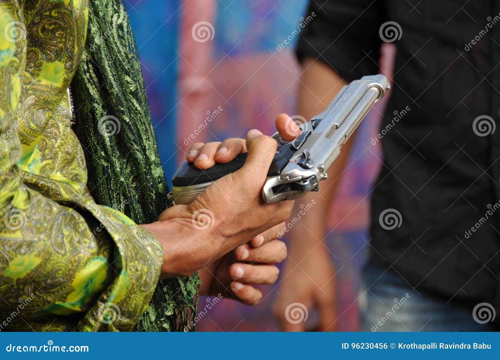 Close up of the revolver stock photo. Image of secure - 96230456