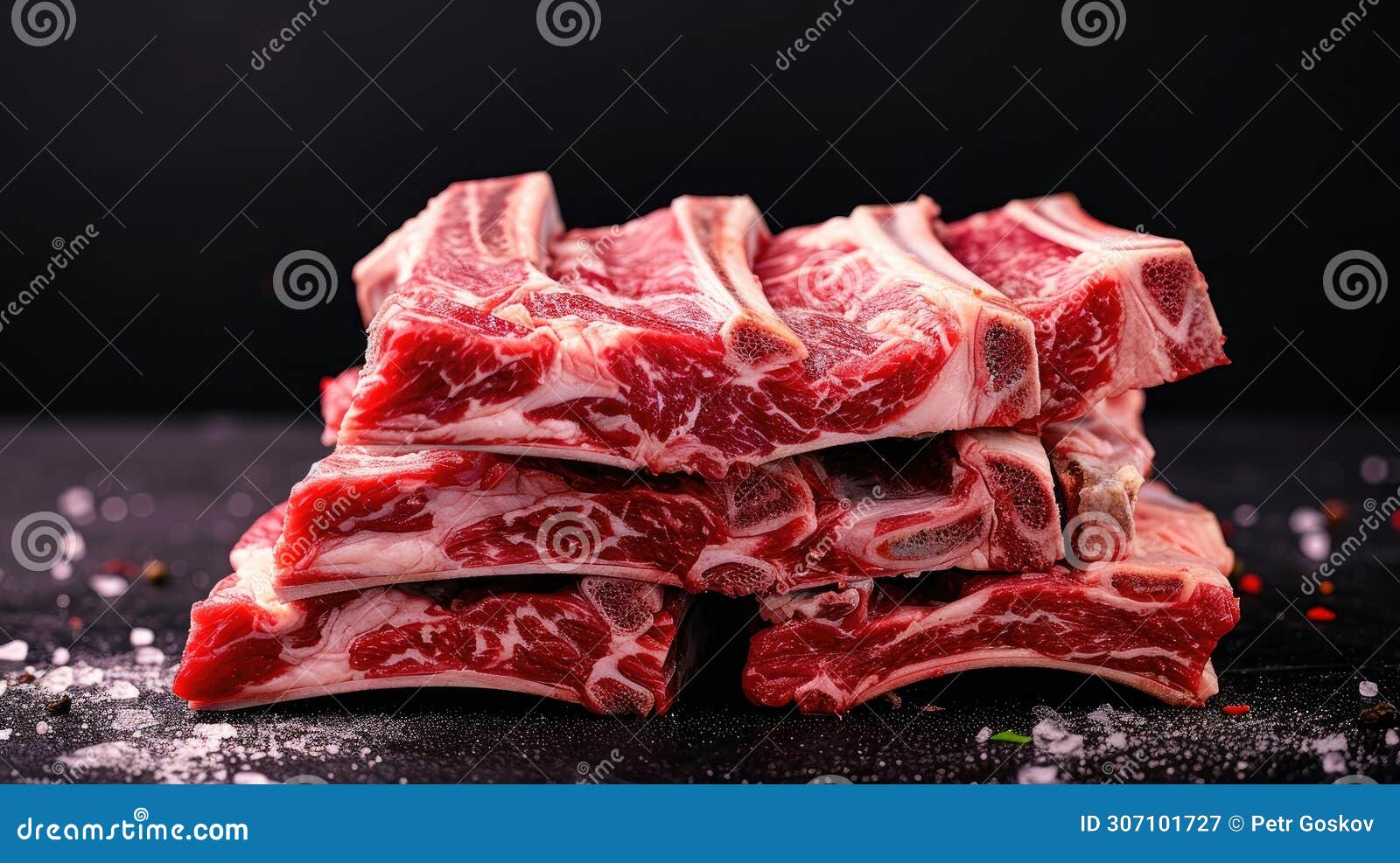 Close-up of Rib Bones Stack Stock Image - Image of retail, tenderloin ...