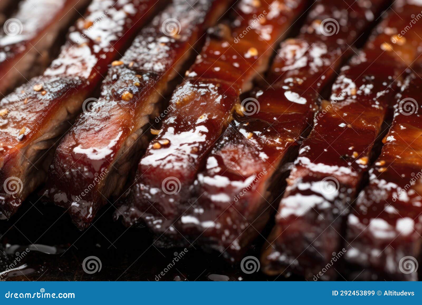 Close-up of Ribs Showing Texture of the Sticky Glaze Stock Image ...