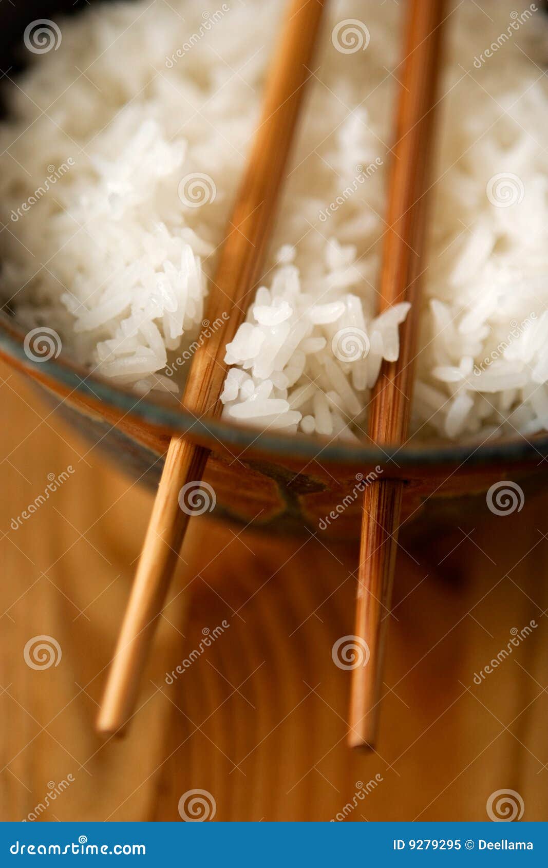 Close Up of Rice in a Bowl with Chopsticks Stock Image - Image of ...