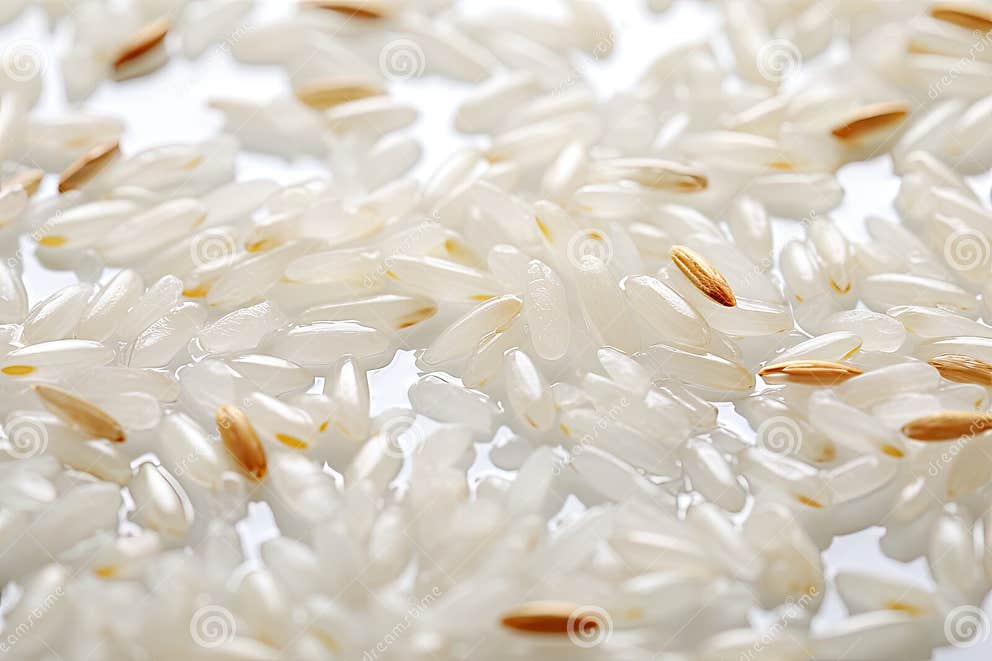 Close Up of Rice and Grain on a White Background Stock Illustration ...
