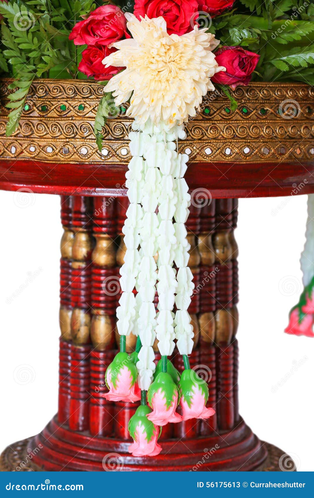 Close Up Rice Offering Thai Traditional Design on White Background or ...