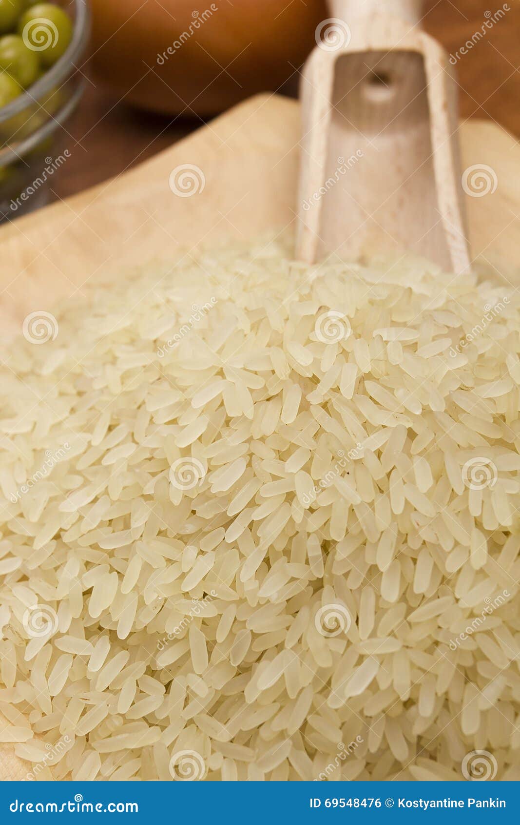 Close up on rice stock photo. Image of wood, ingredient - 69548476