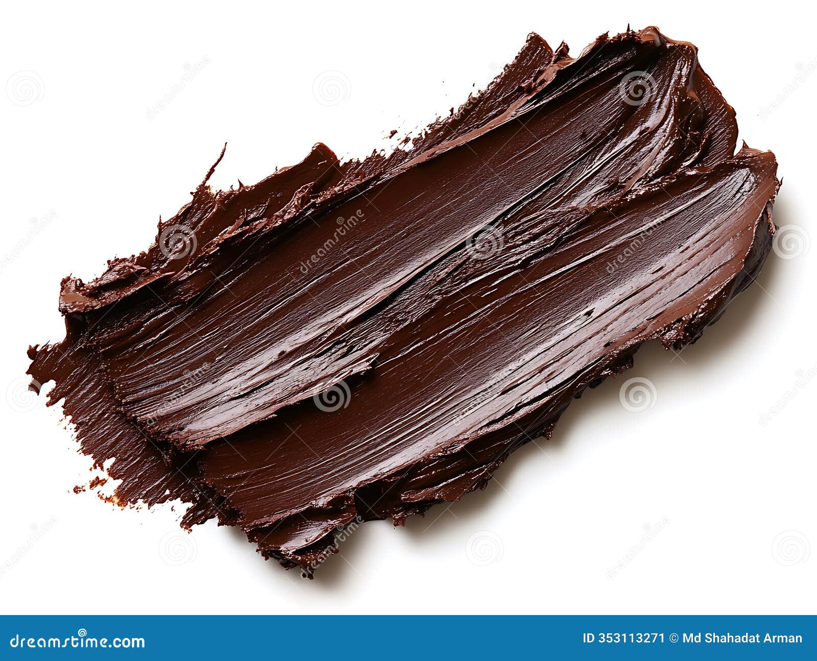 Chocolate Smear Isolated, Melted Chocolate Texture On White Background ...