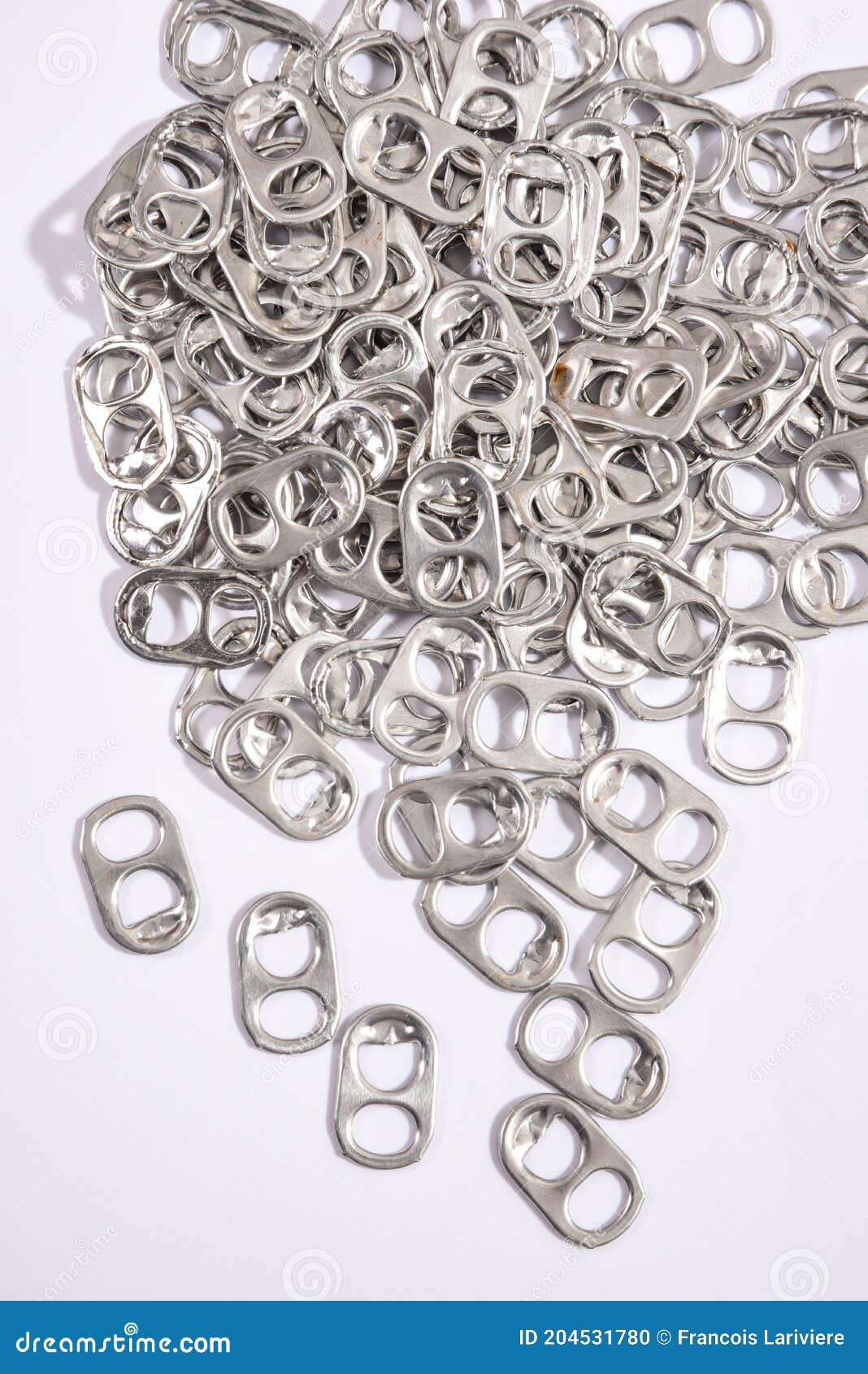 Close Up Rings Pull Aluminum of Soda or Beer Can Isolate on White ...
