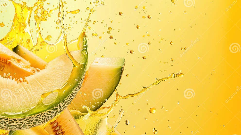 A Close-up of a Ripe Melon Exploding with Juice, Capturing the Essence ...