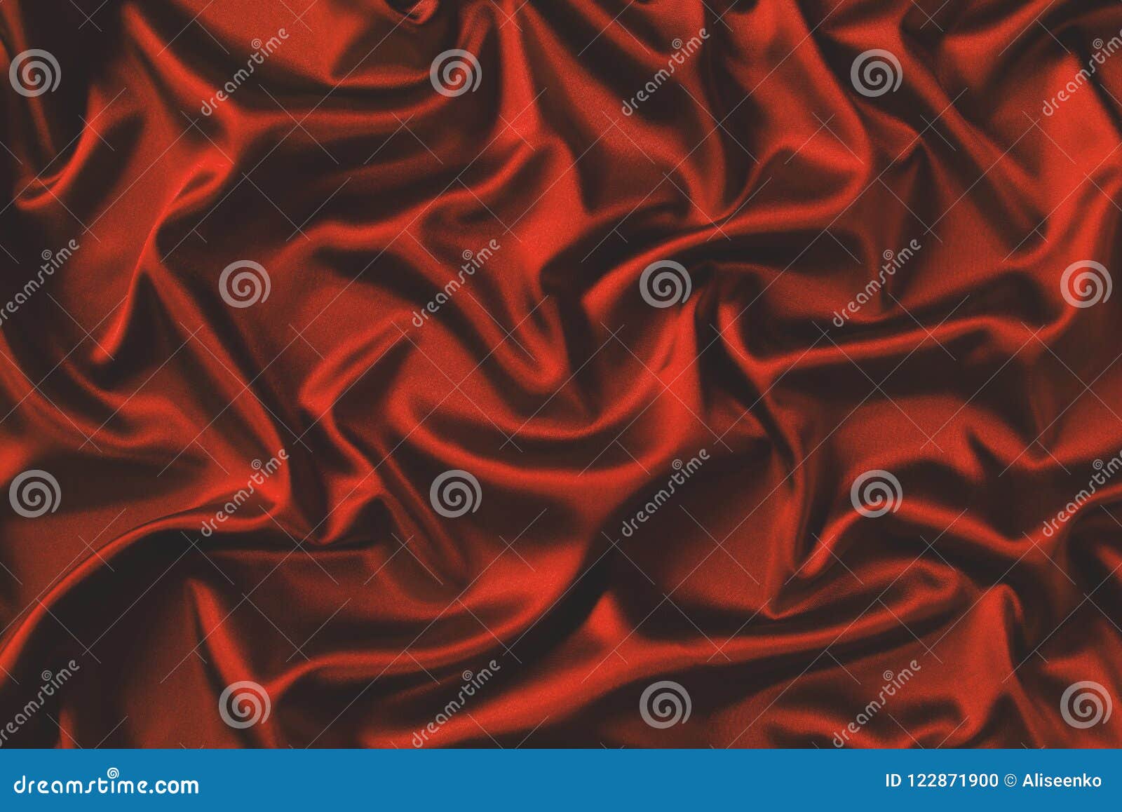 Close Up of Ripples in Red Silk Fabric. Satin Textile Background. Stock ...