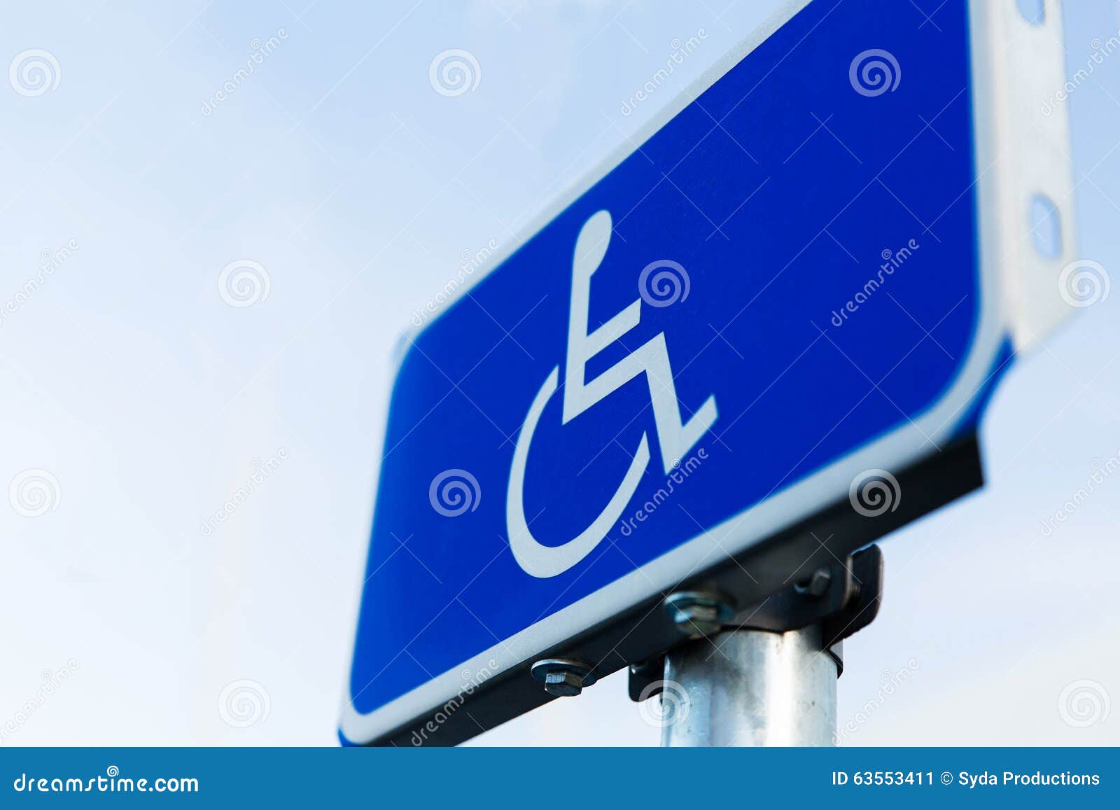 Close Up of Road Sign for Disabled Outdoors Stock Image - Image of ...