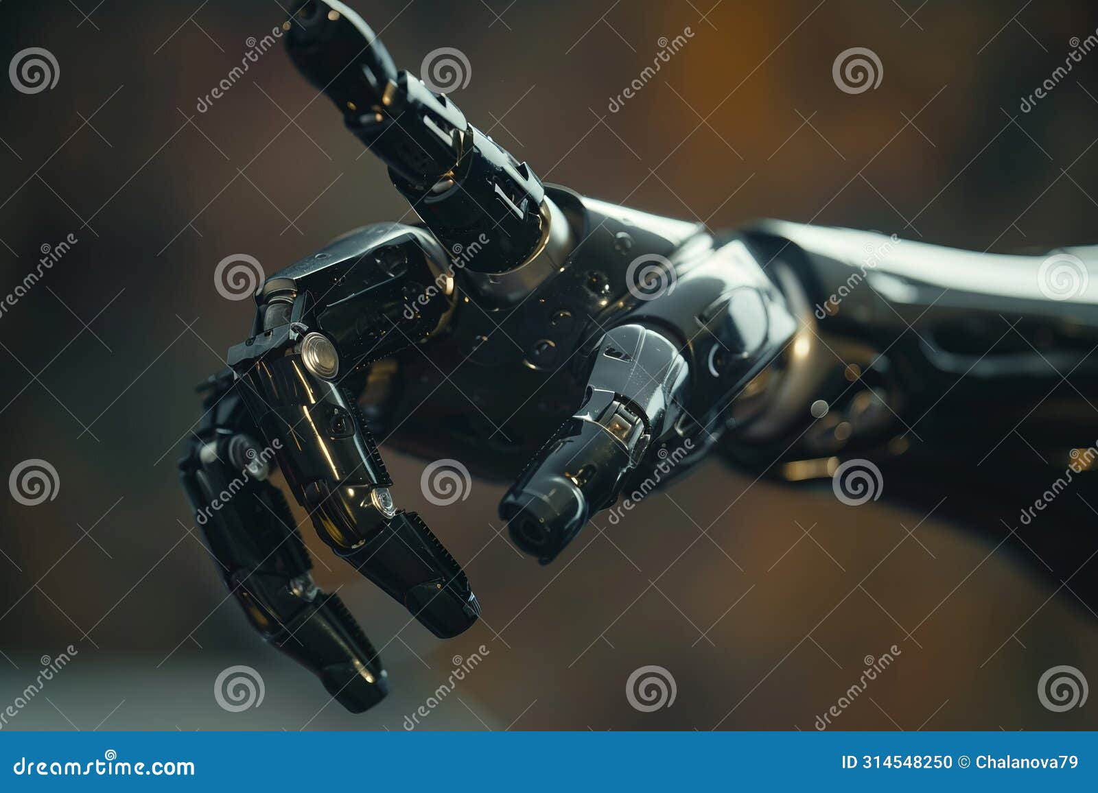 Close-up of Robot Android Hand Pointing Finger Stock Illustration ...