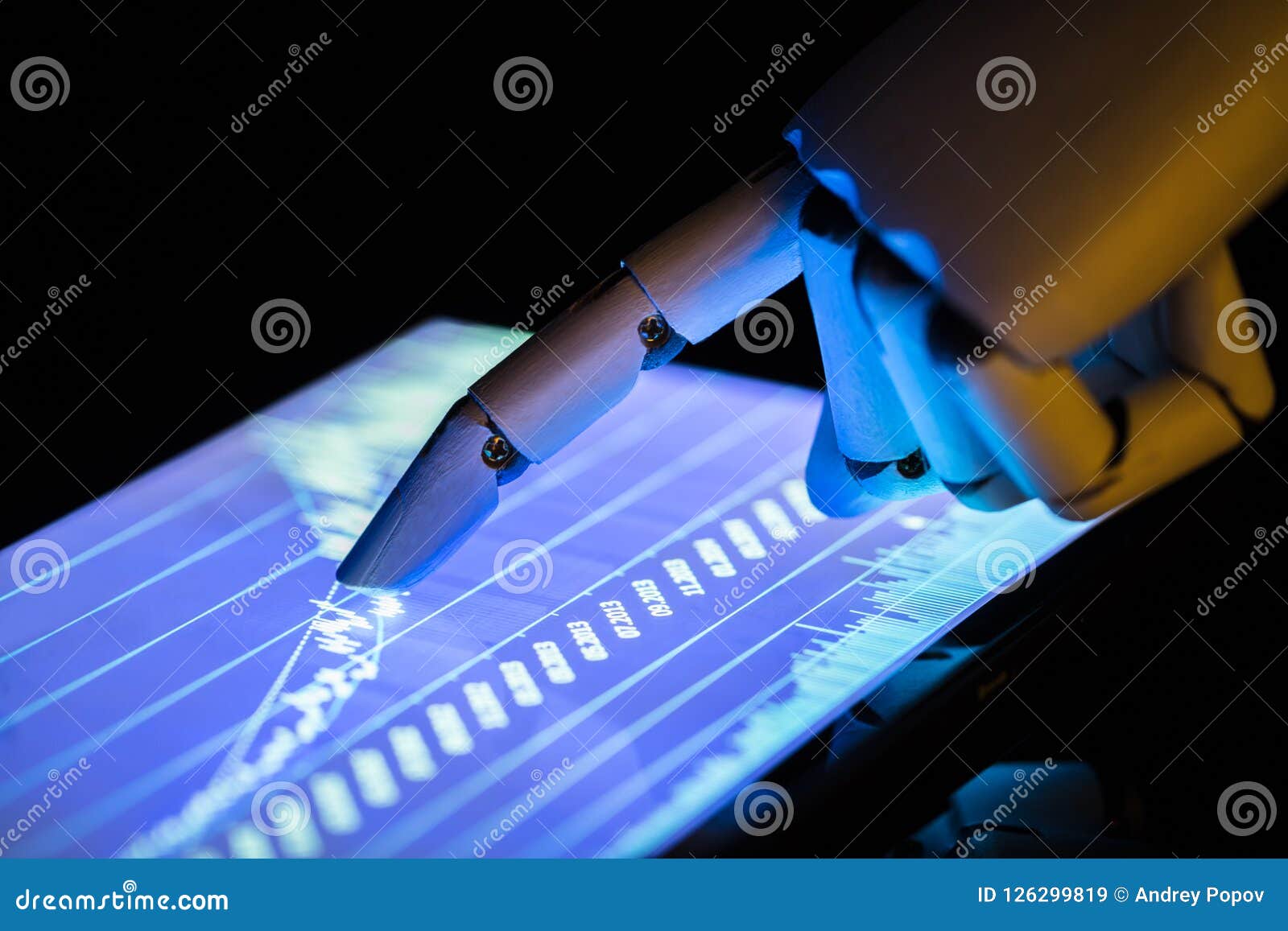 Robot Using Digital Tablet stock image. Image of analysis - 126299819