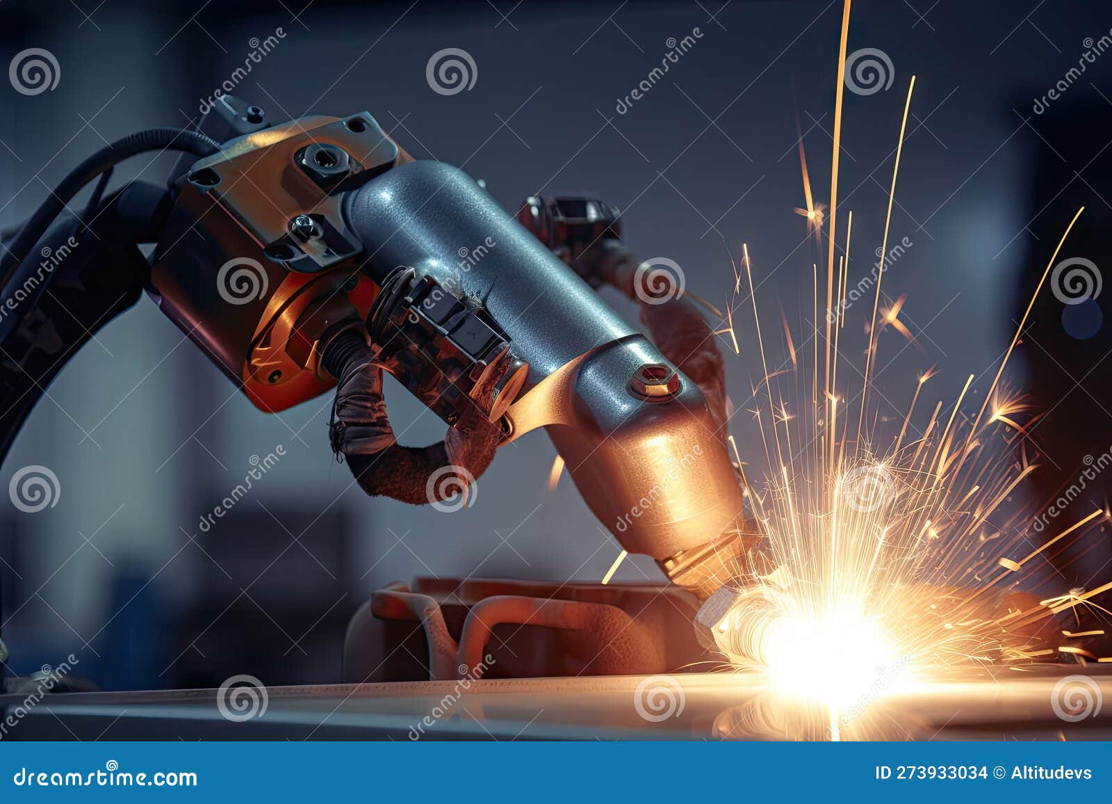 Close-up of Robot& X27;s Welding Torch, Creating Precise and Beautiful ...