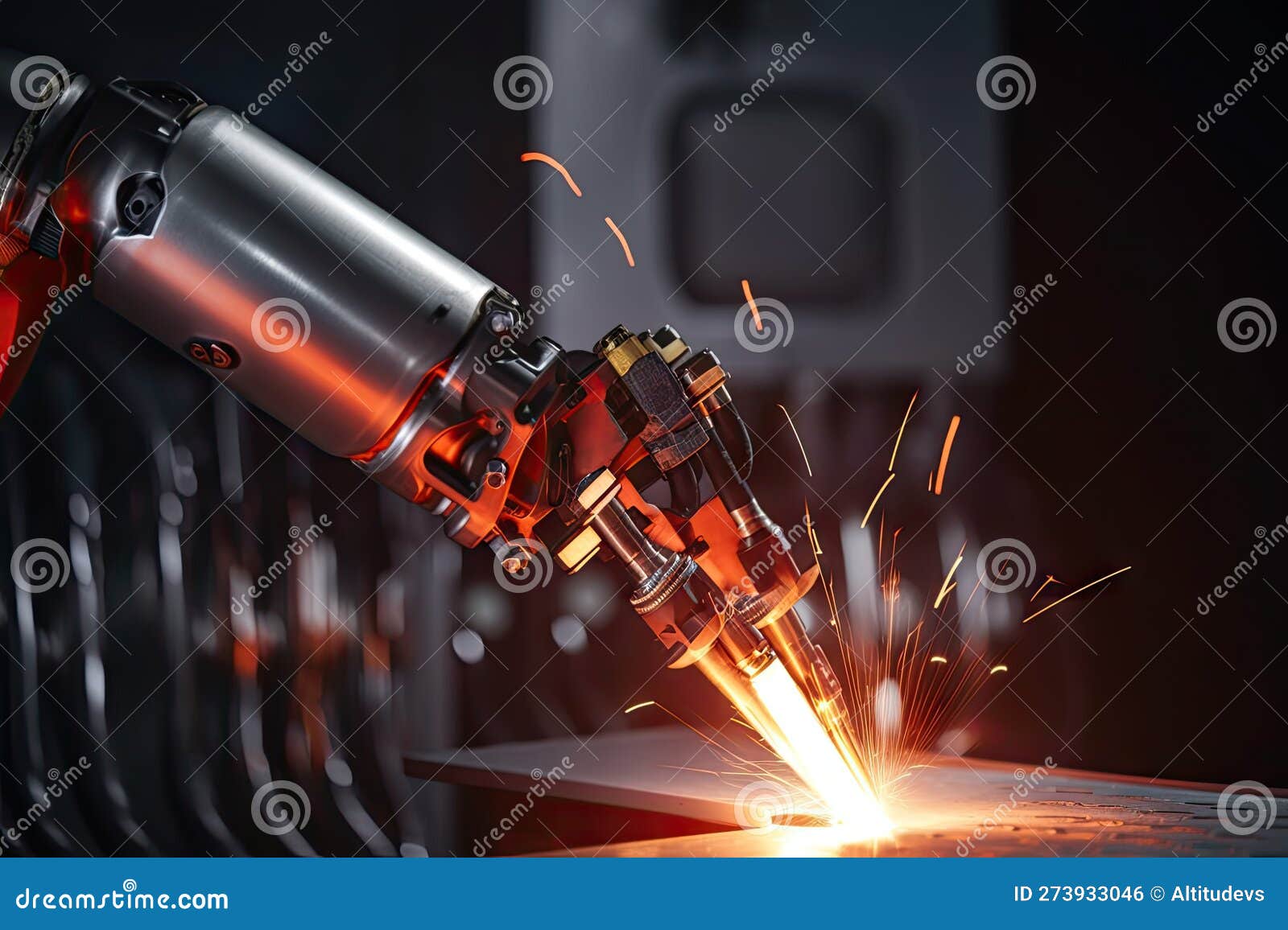 Close-up of Robot S Welding Torch, Creating Precise and Beautiful Welds ...