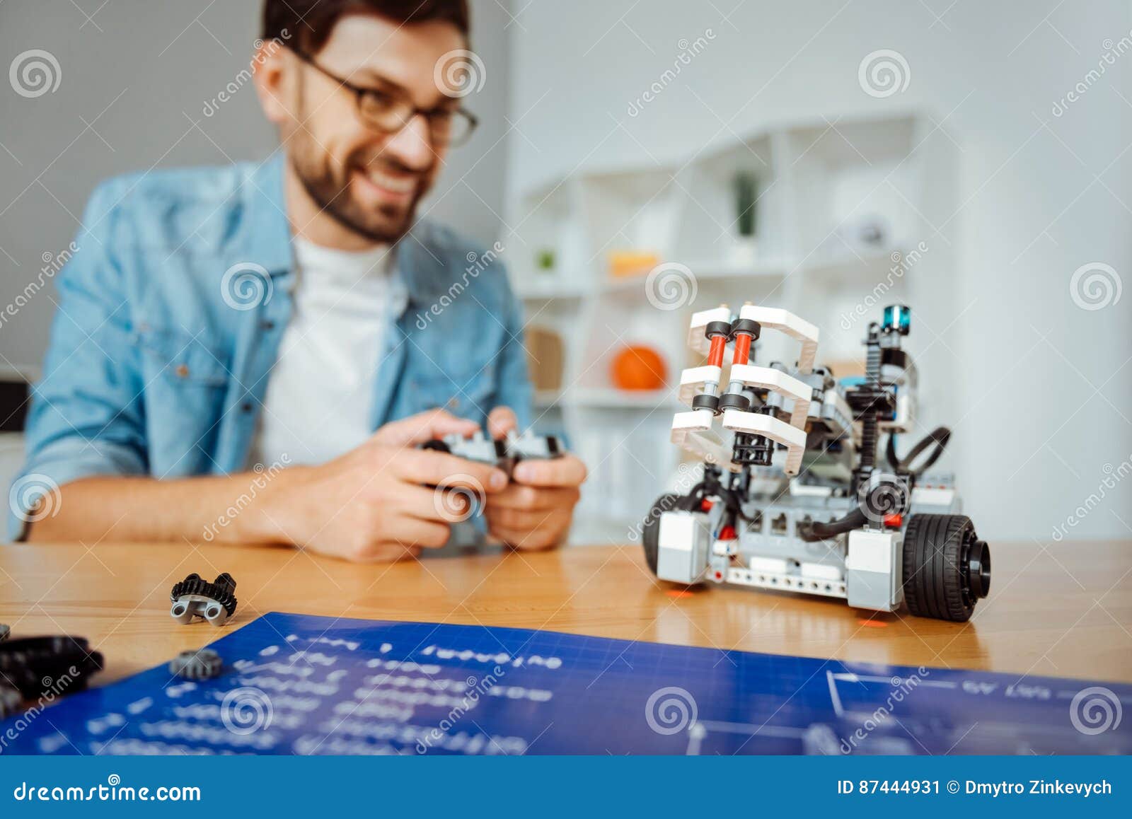 Close Up of Robot Standing on the Table Stock Image - Image of ...