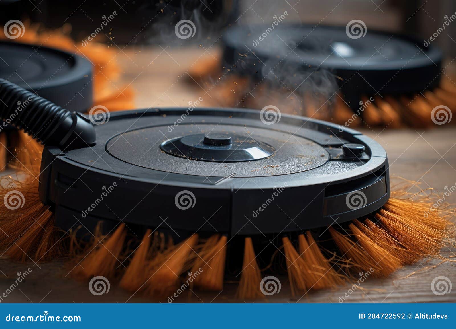 Close-up of Robot Vacuums Rotating Brushes in Action Stock Illustration ...