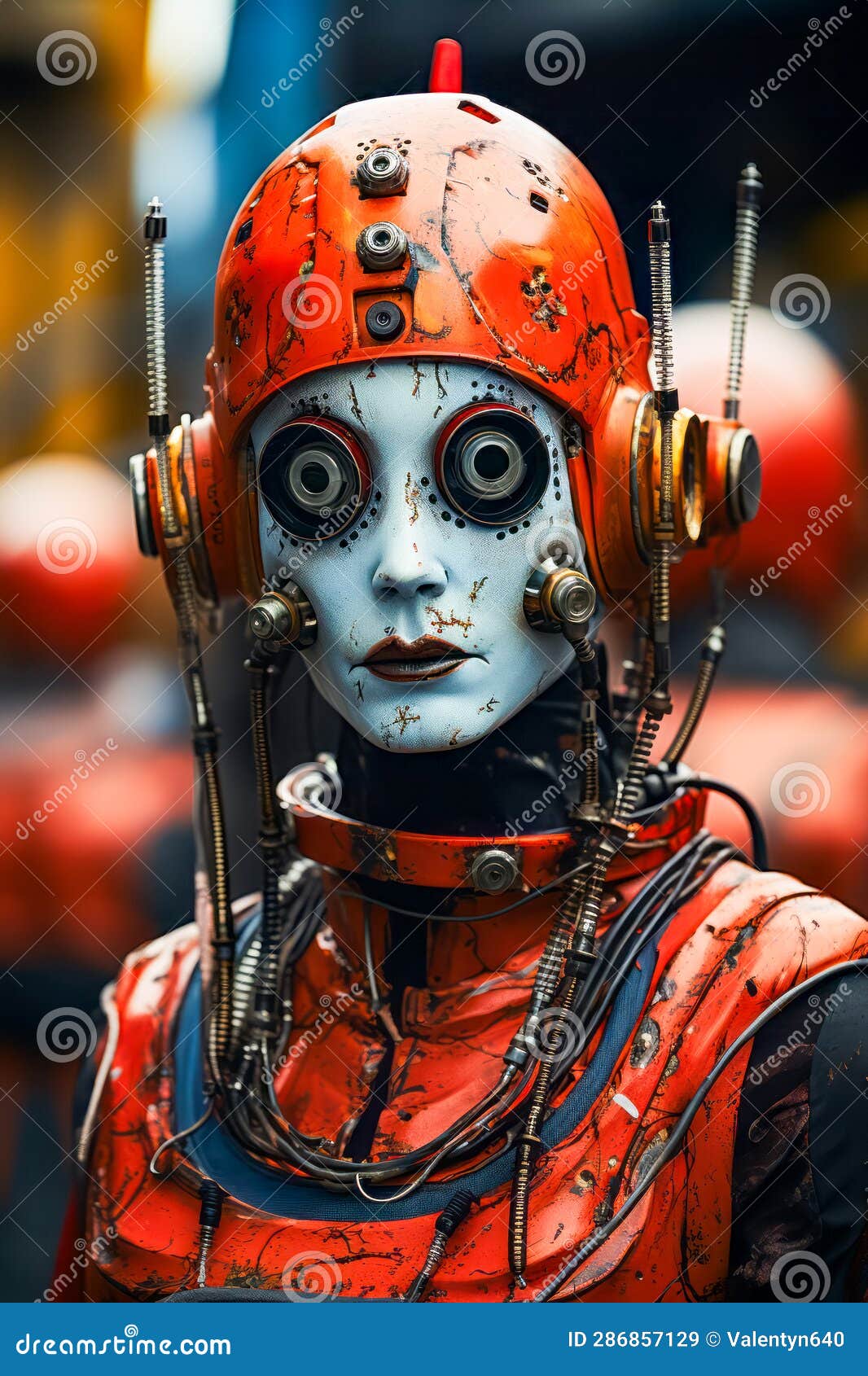 Close Up of Robot Wearing Helmet and Goggles. Generative AI Stock Image ...