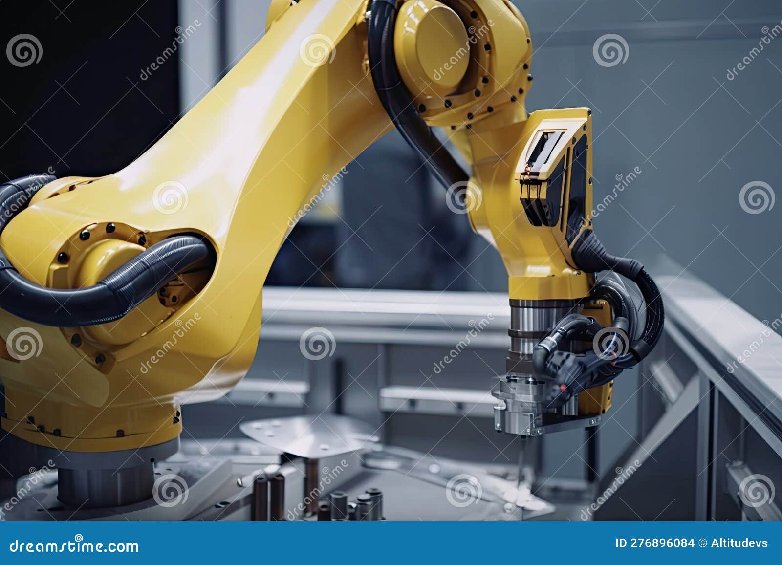 Close-up of Robotic Arm Performing Precise Movements in Factory Stock ... Close-up of Robotic Arm Performing Precise Movements in Factory Stock ...