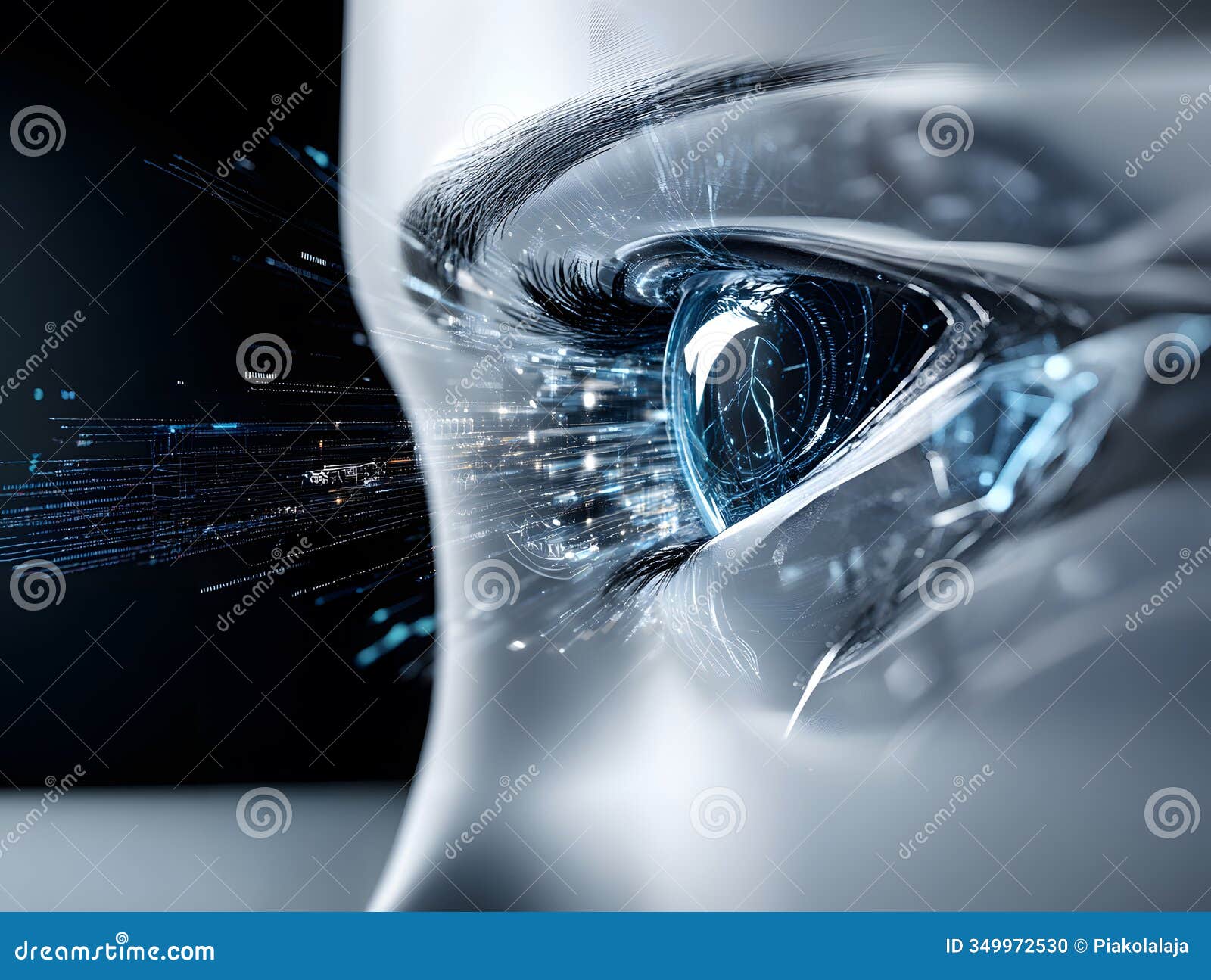 Close-up of Robotic Eye with Digital Interface Representing Artificial ...