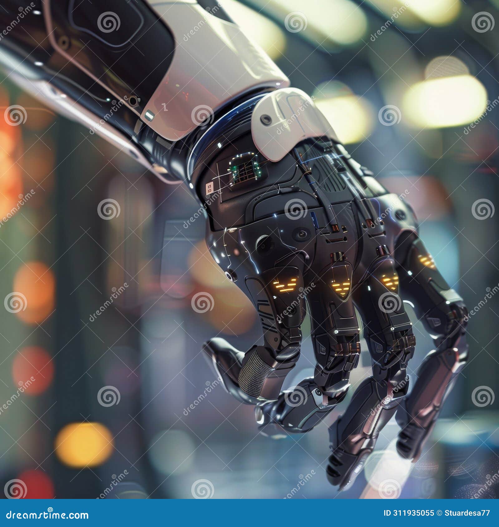 Robotic Hand Gesture of Innovation Stock Image - Image of humanlike ...