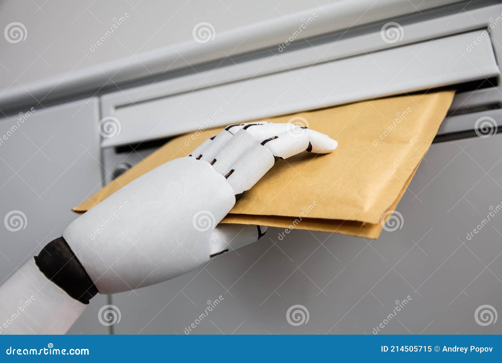 Robot Inserting Envelope in Mailbox Stock Image - Image of locker ...