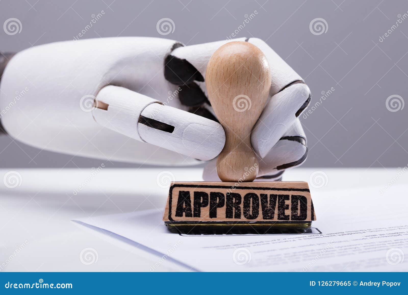 Robot Hand Approving Document Stock Image - Image of approval, approved ...