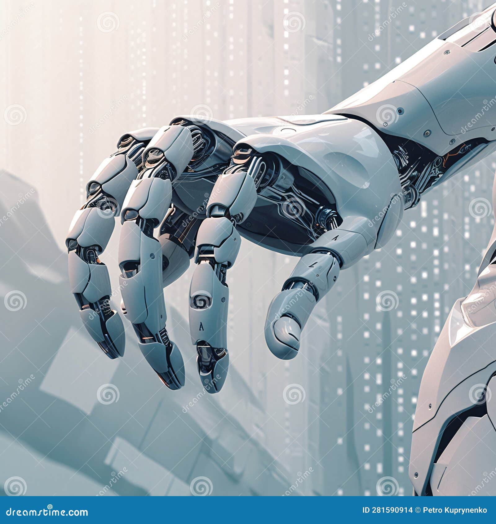Close-up of a Robotic White Arm. AI Generated Stock Illustration ...