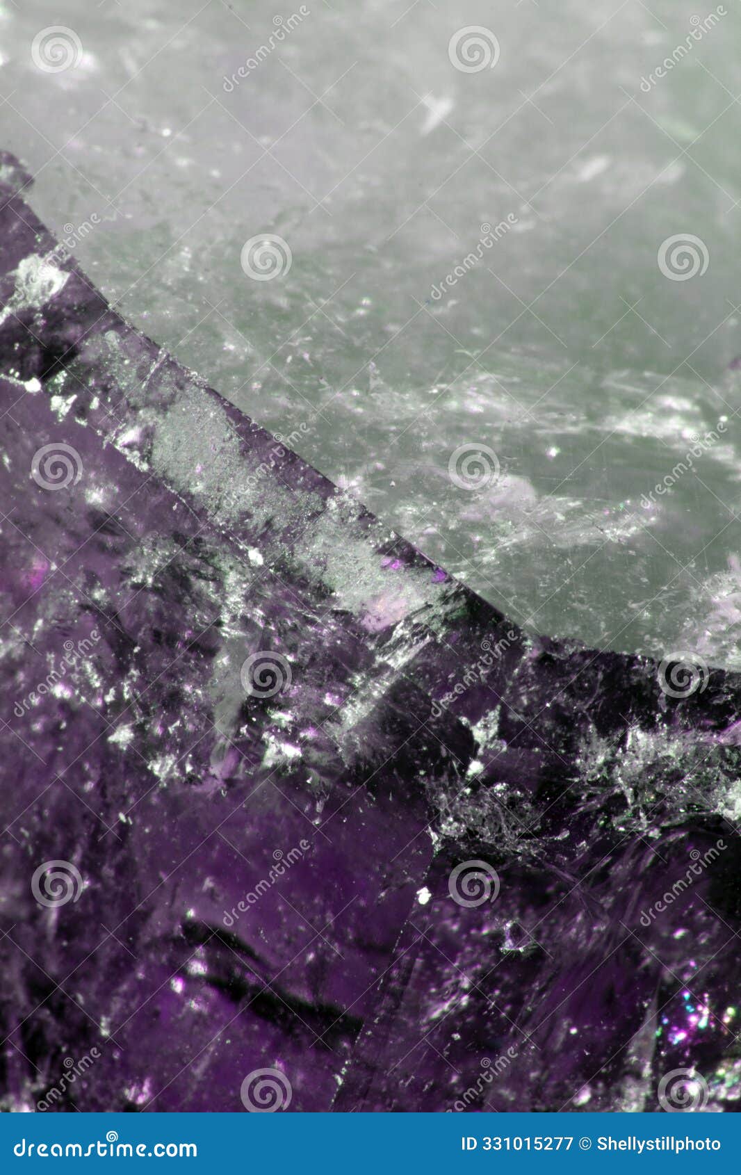 Close Up of a Rock Crystal with Inclusions in Purple Blue Rainbow Stock ...