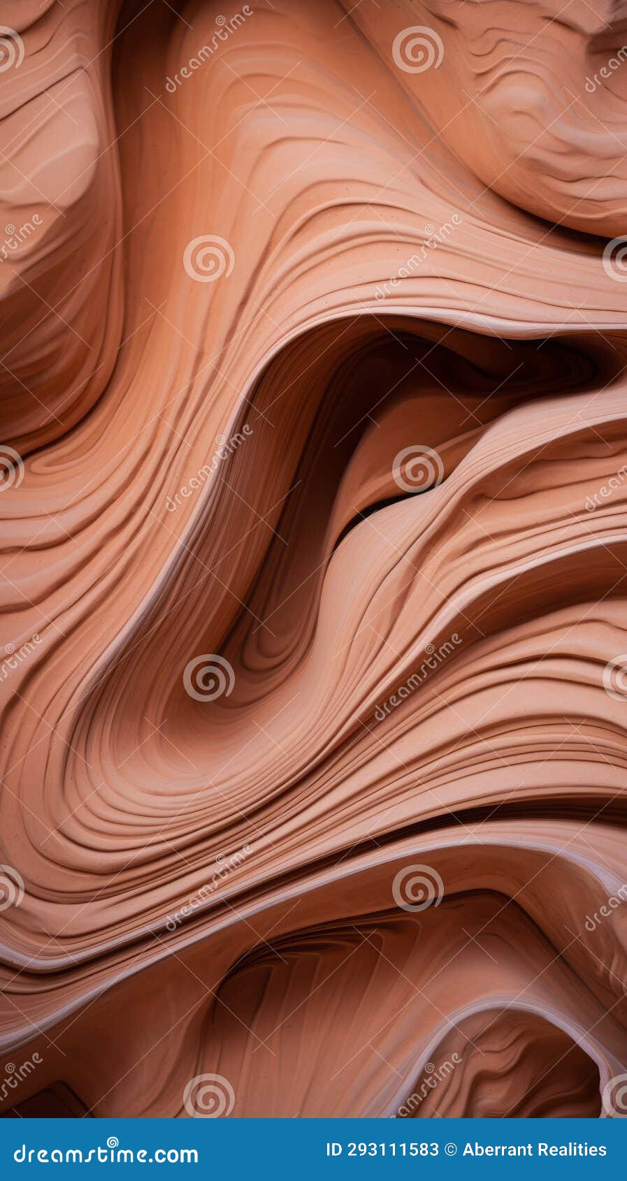 A Close Up of a Rock Formation with Wavy Lines Stock Illustration ...