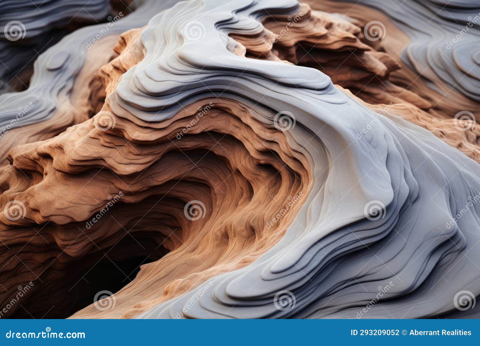 A Close Up of a Rock Formation with Wavy Patterns Stock Illustration ...