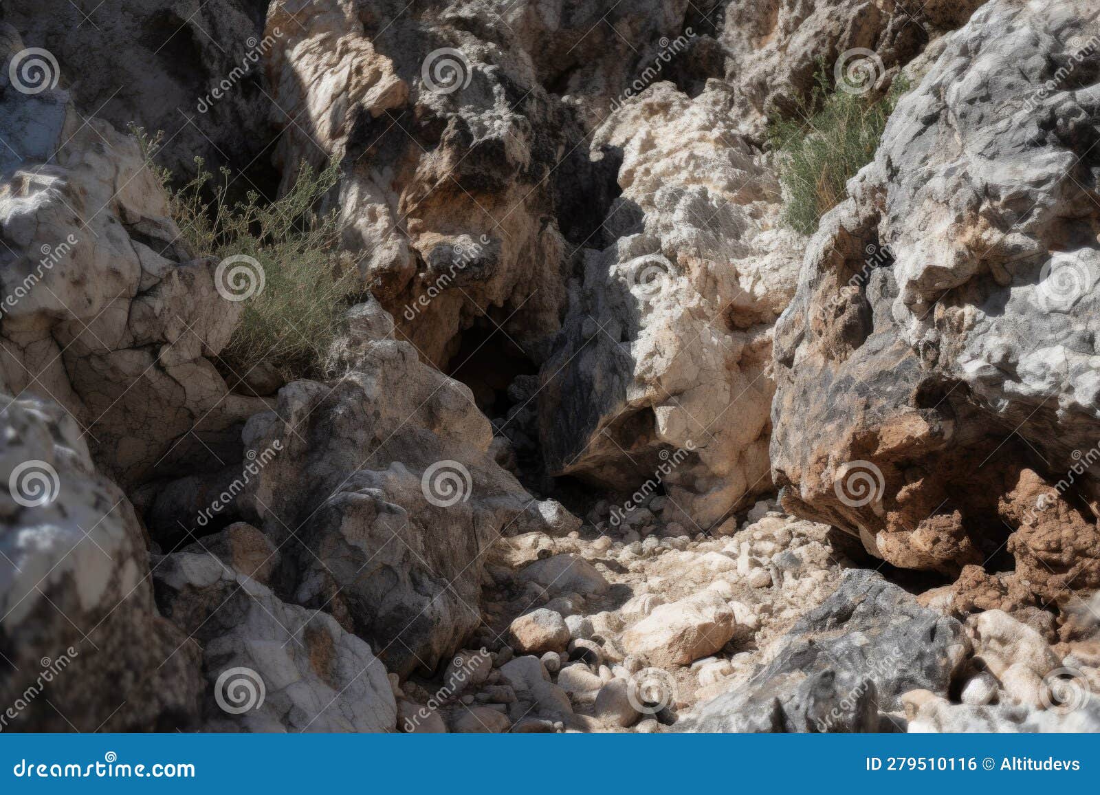 Close-up of Rocks and Dirt, Showing the Effects of a Cave-in on ...