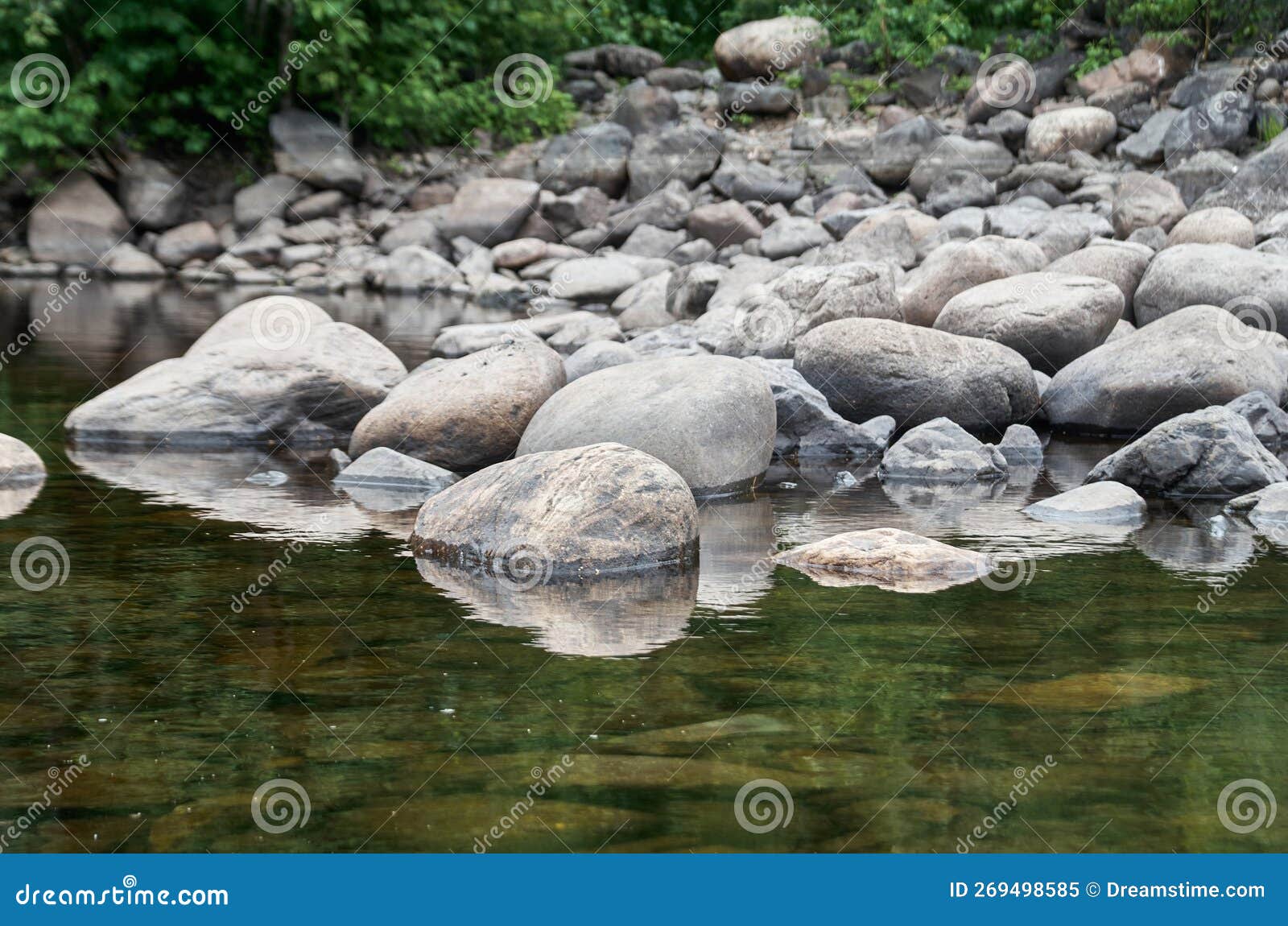 Close Up of Rocky Bank of a Mountain River Stock Image - Image of ...