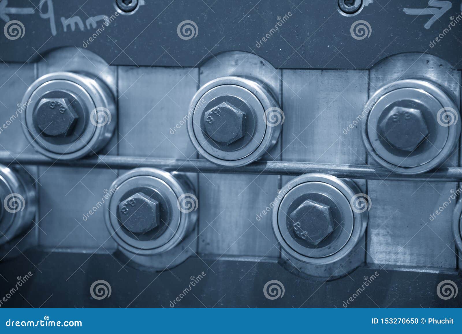 The Close Up the Roller Bearing at the Conveyor Belt. Stock Photo ...