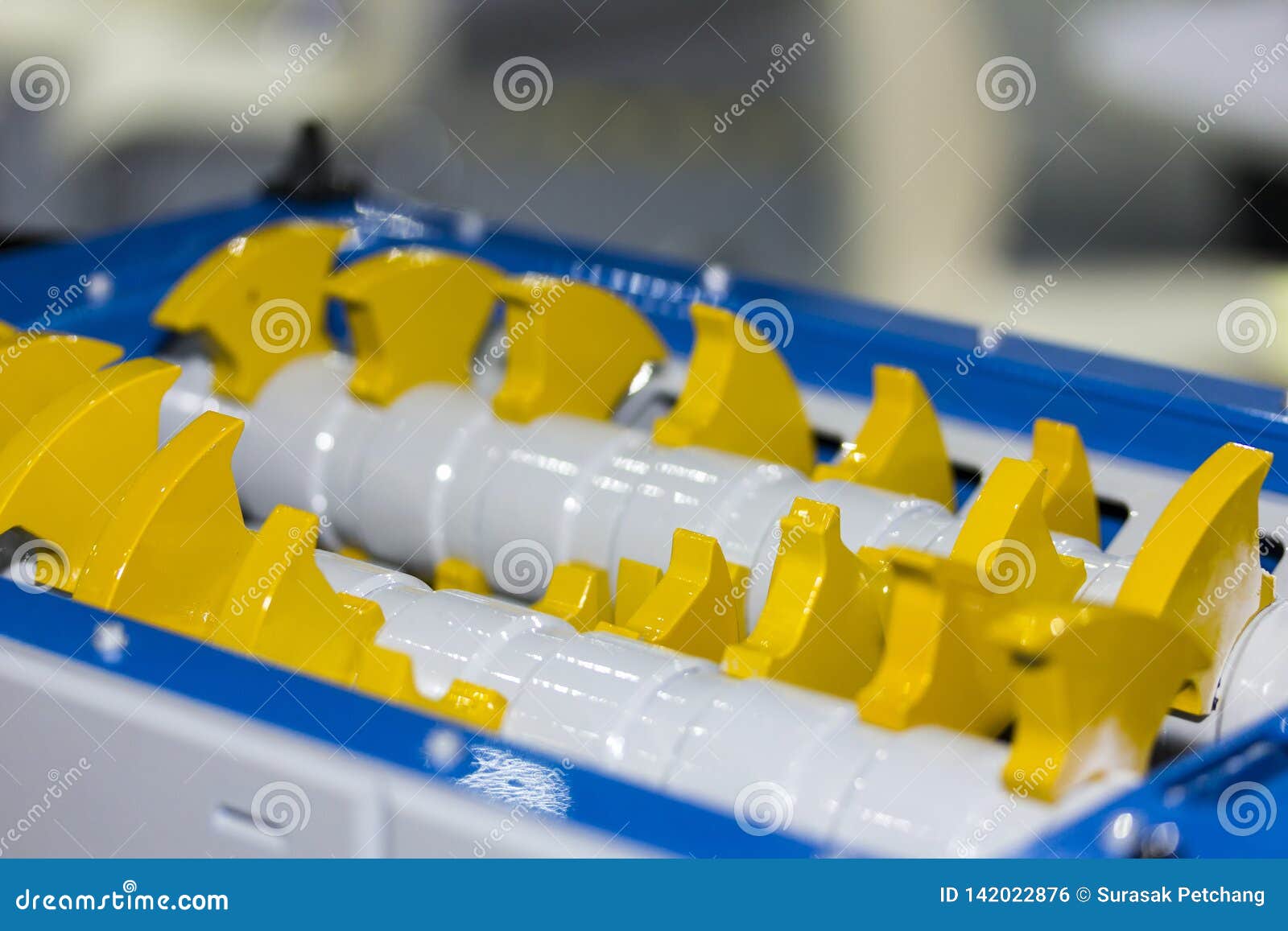 Close Up Roller and Blade of Shredder Machine for Industrial Stock ...