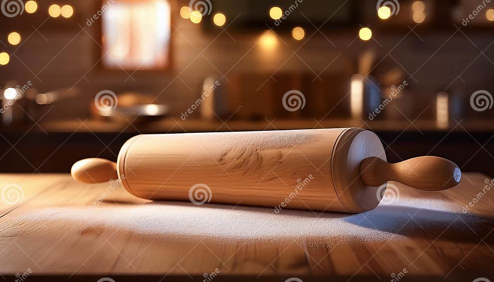 Close Up Rolling Pin with Soft Lighting, Representing the Tools of a ...