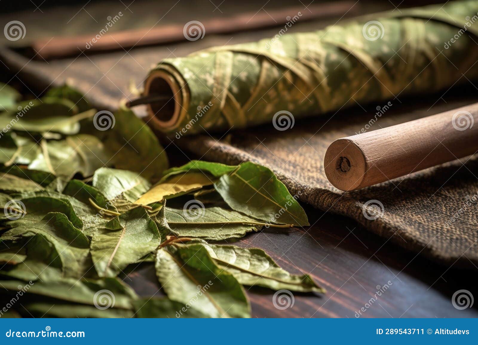 Close-up of Rolling Tea Leaves with Wooden Roller Stock Image - Image ...