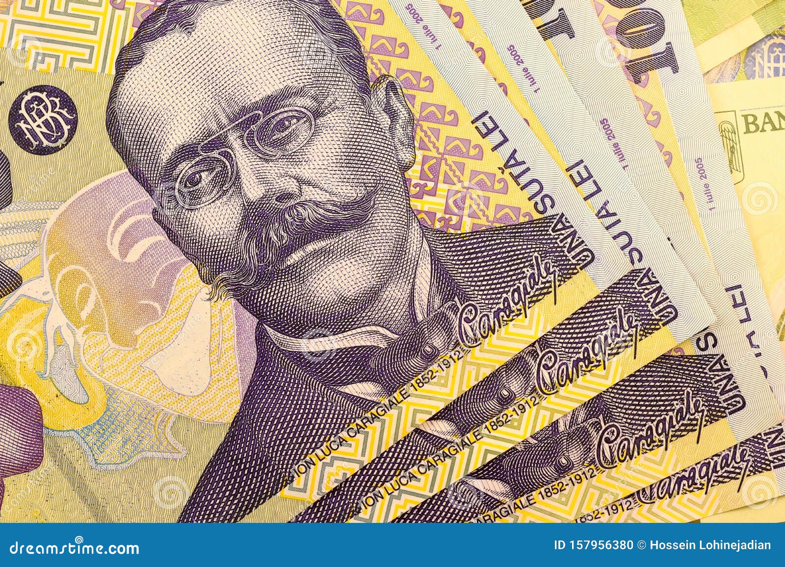 Close Up Romanian Currency Note, LEI or LEU, Romania Stock Photo ...