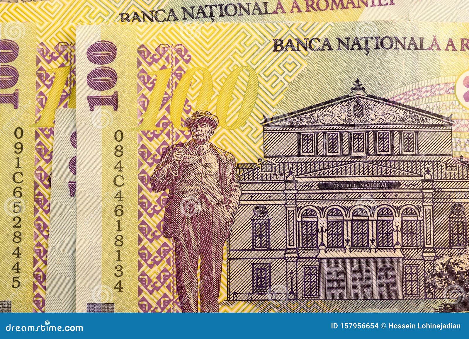 Close Up Romanian Currency Note, LEI or LEU, Romania Stock Photo ...