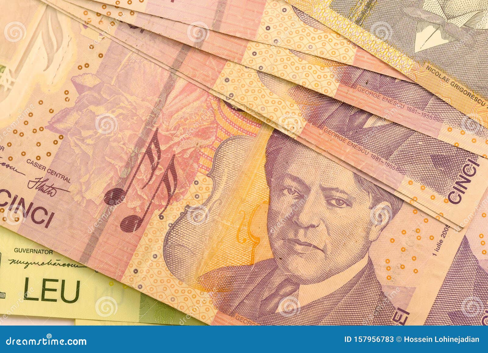 Close Up Romanian Currency Note, LEI or LEU, Romania Stock Image ...